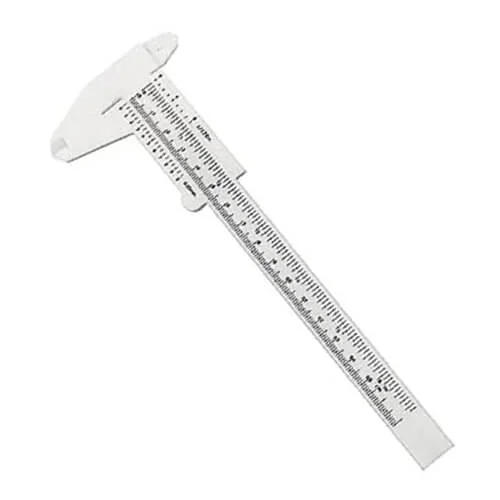 0-150mm Plastic Slide Caliper, Double Scale Vernier Caliper – White ...