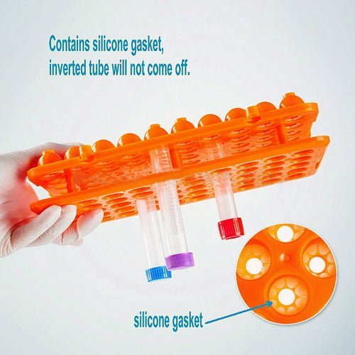 Plastic Test Tube Rack 50 Holes with Silicone Gasket - RS INSTRUMENT